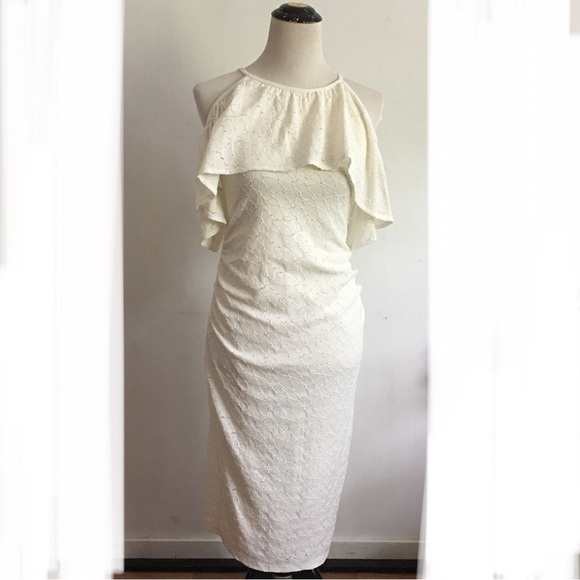 Mimi Maternity | Dresses | Mimi Maternity Elegant White Offshoulder ...